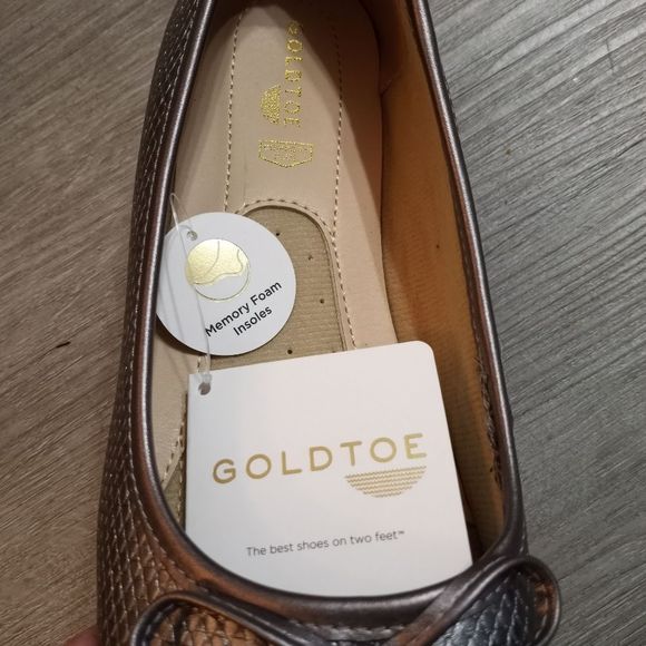 Golden Toe | Shoes | Goldtoe Slip On Balletflats Silver Comfort ...